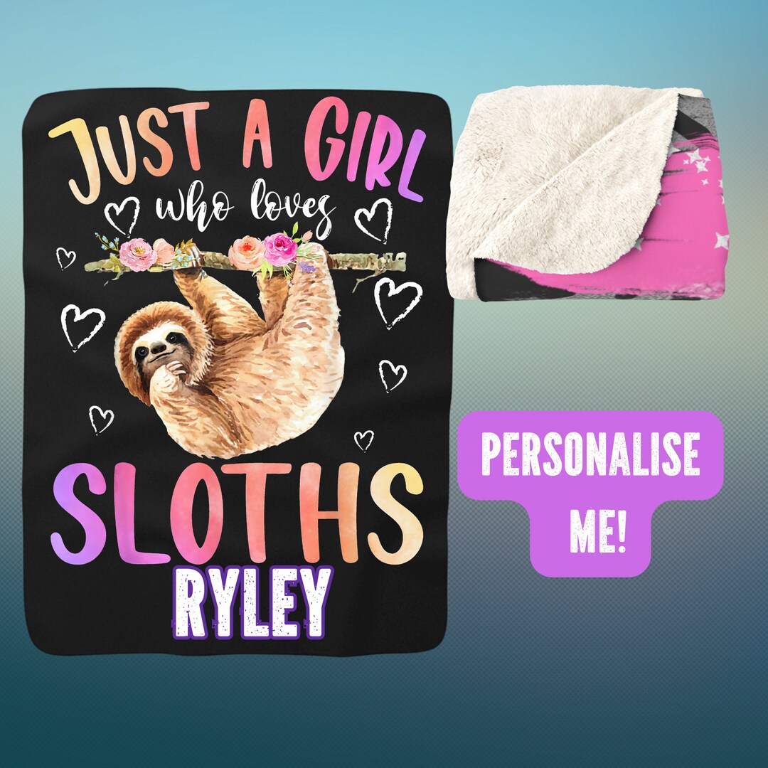 Sloth Personalized Blanket for Christmas - Customized Sloth Throw for ...