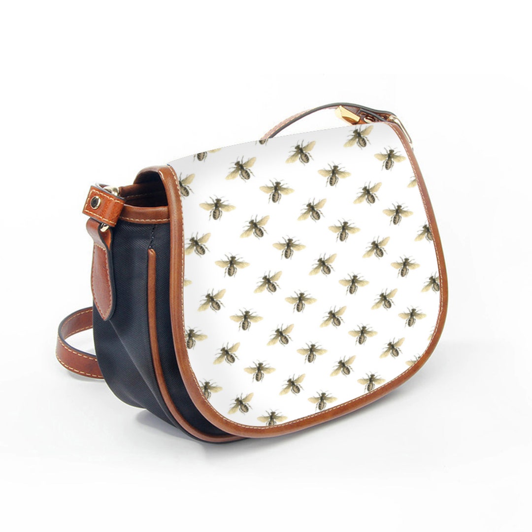 Cute Bee Bag, Faux Leather Bee Print Over the Shoulder Bag, Gift for ...