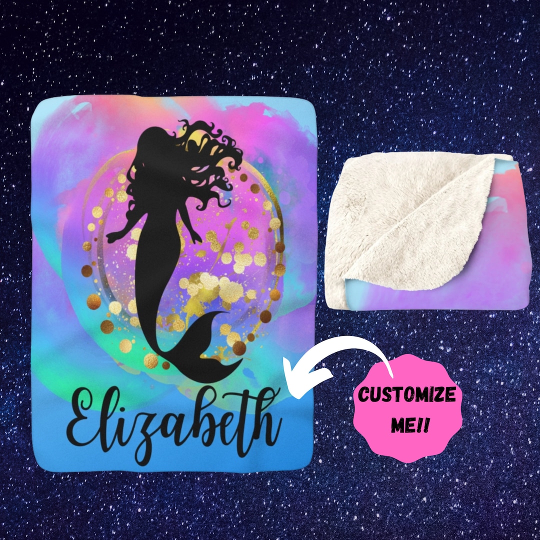 Personalized Mermaid Blanket for Girls - Customized Blanket for Mermaid ...
