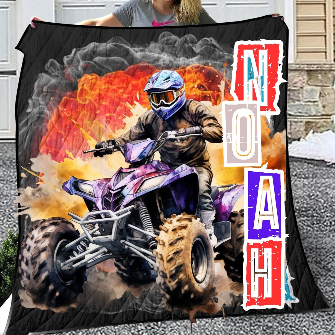 Boys 4 Wheeler Bedding Sets, Kids ATV Quilt Sets With Pillowcases, Four ...