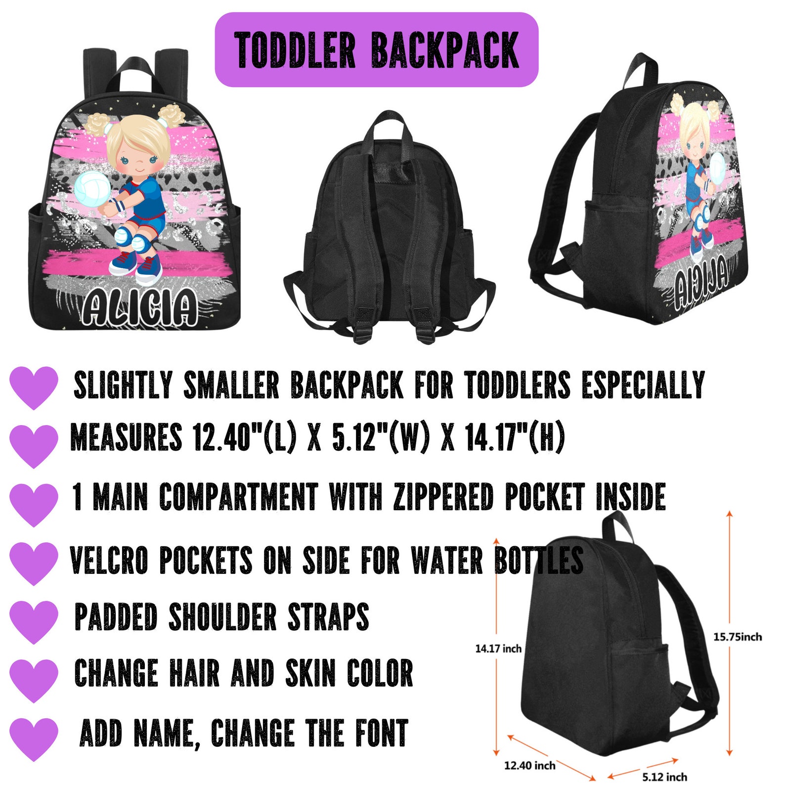 Personalized Backpack for Science Girls, Cute Scientist School Bag and ...