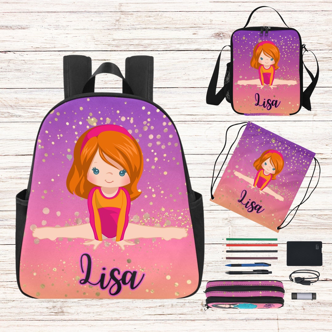 Personalized Gymnastics Backpack for Girls Gym Bag for Gymnasts Fully ...