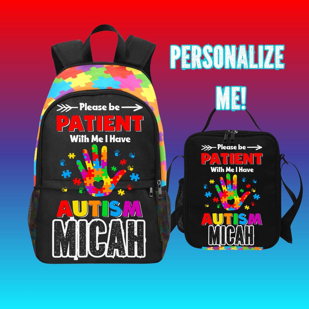 Please Be Patient I Have Autism Backpack - Super Hero Backpack for ...