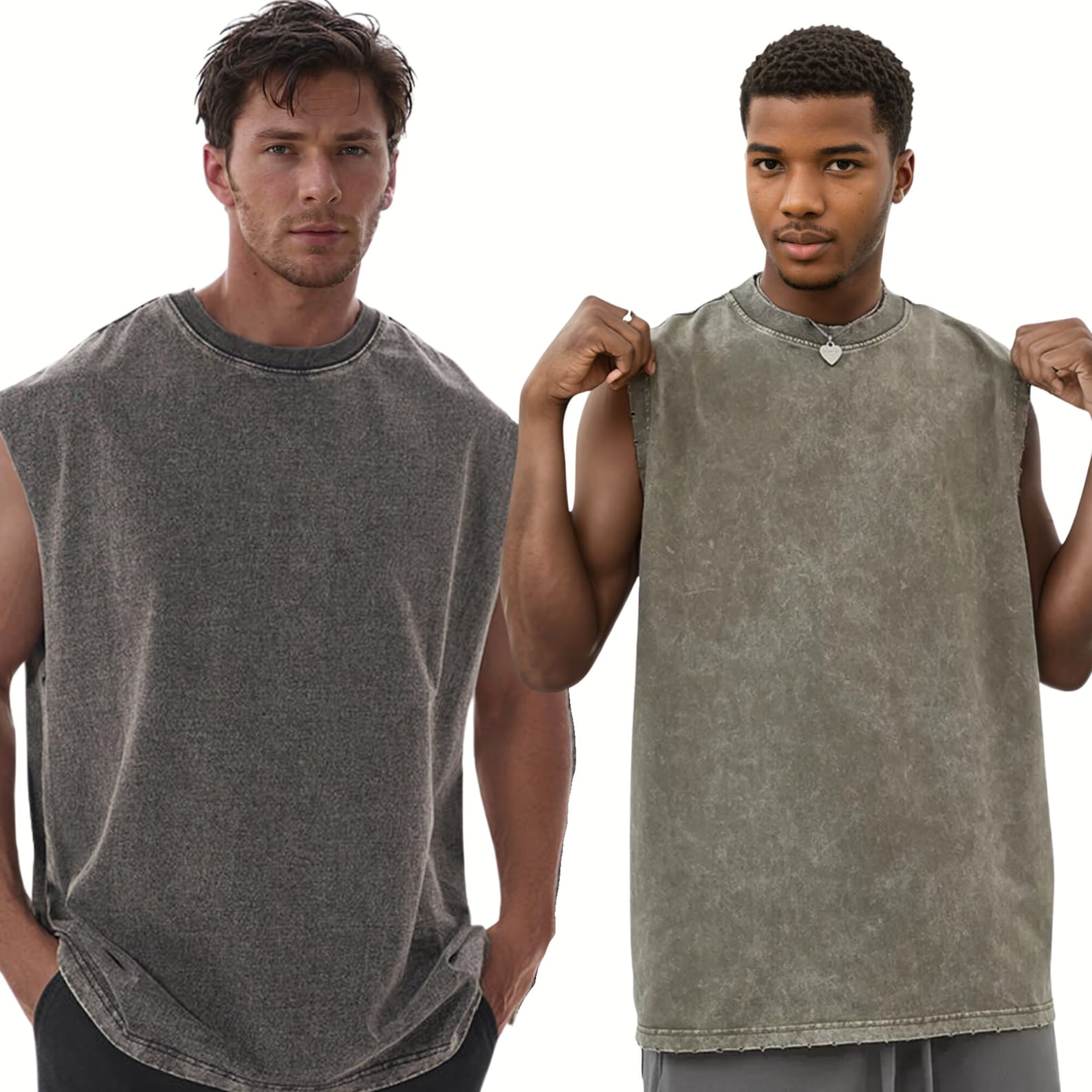 Men's Oversized Tank Tops, Sleeveless Distressed Tops for Men, Mens ...