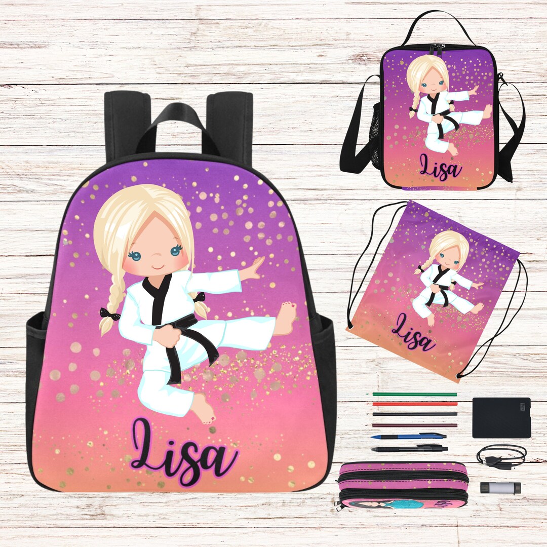 Girls Karate Backpack, Personalized Backpack for Girls Who Love Karate ...