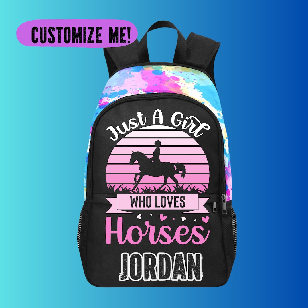 Personalized Horse Backpack and Matching Lunchbag for Girls, Horse ...