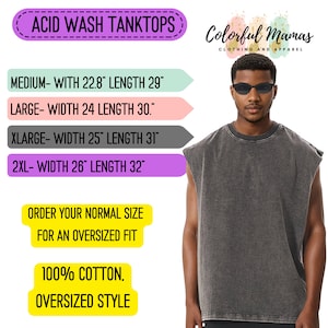 Oversized Men's Acid Wash Tank Tops, Distressed Tank Tops for Men ...