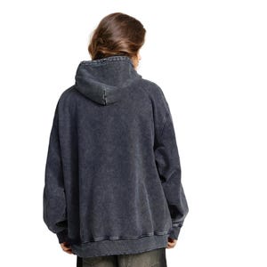 Blue Acid Wash Oversized Hoodies for Men and Women, Navy Oversize ...