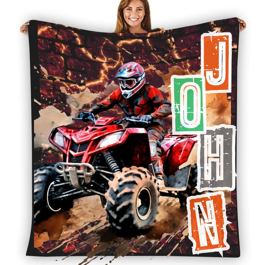 ATV Blankets for Kids, Custom ATV Gift for Boys, 4 Wheeler Blankets for ...