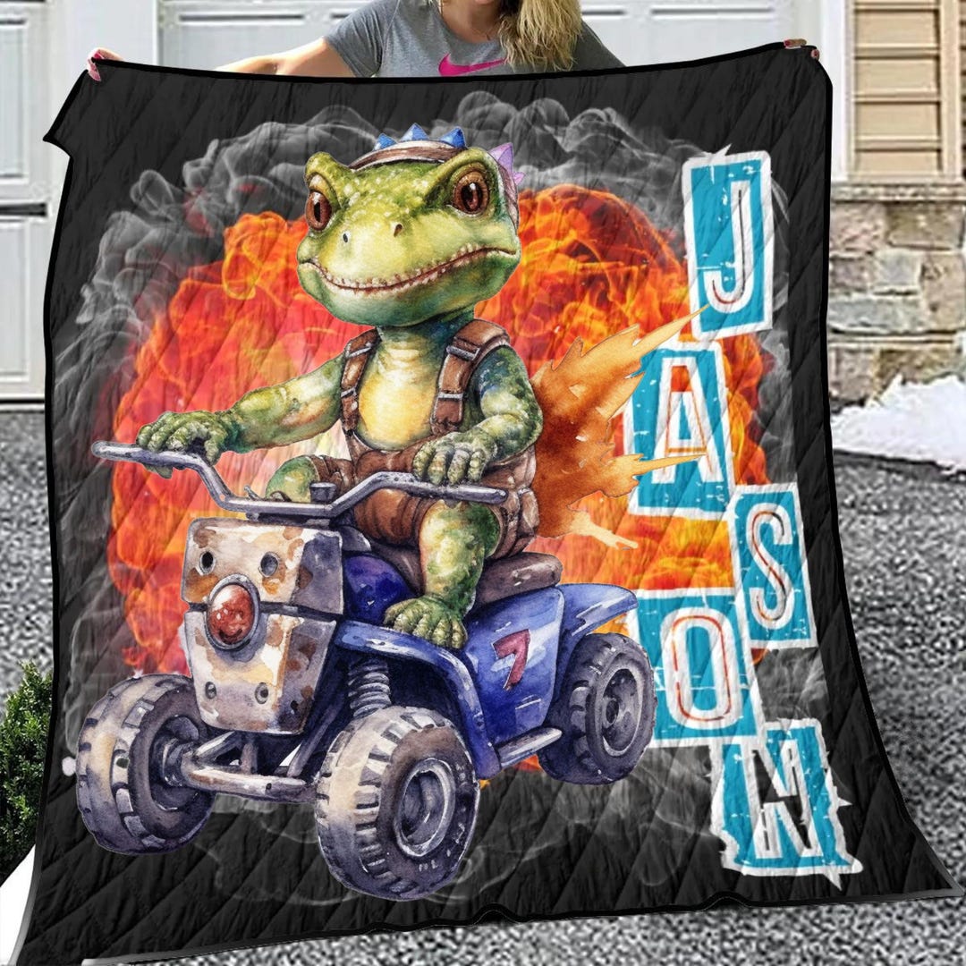 Toddler ATV Quilt With Name, Custom Quilt for Quad Biker Kids, 4 ...
