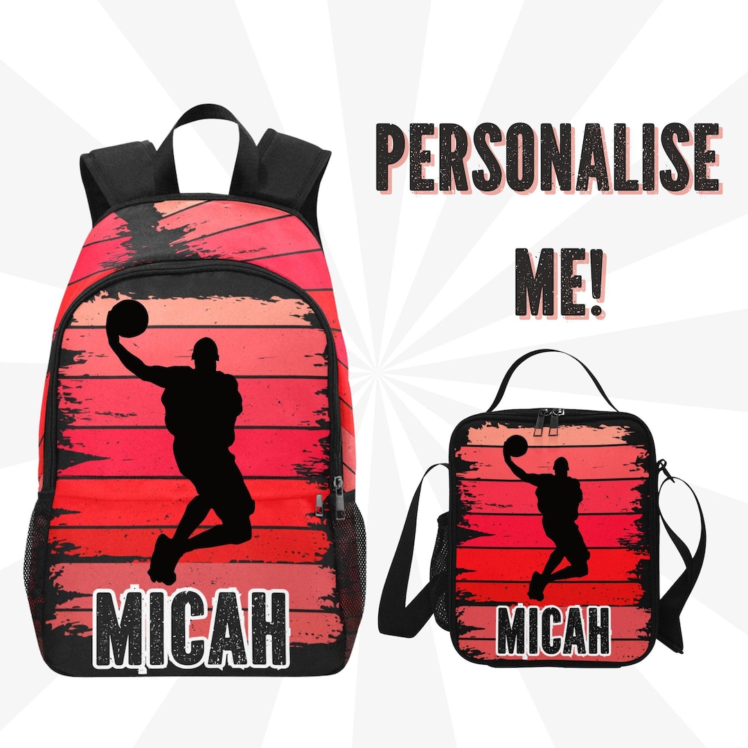 Boys Basketball Backpack Personalized With Name, Customized School Bag ...
