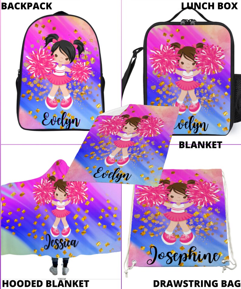 Black Girls Lunchbox With Cheerleaders Cheerleading Lunch - Etsy