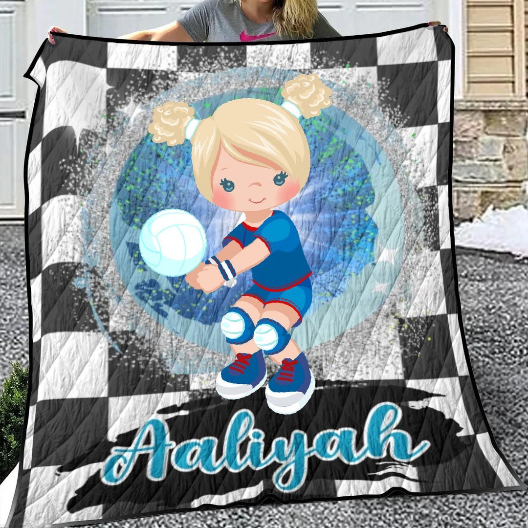 Customizable Volleyball Quilt for Girls, Sports Bedding Set for ...