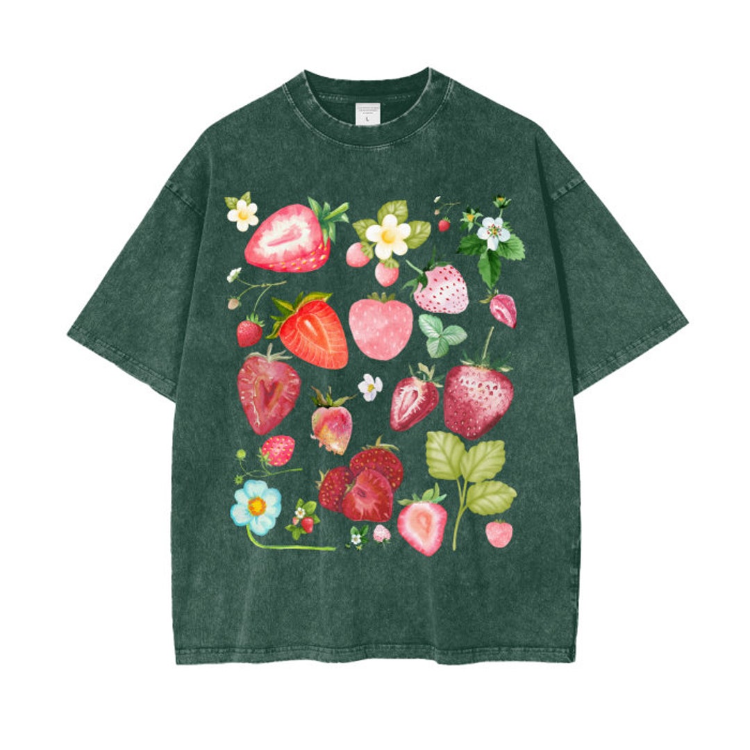 Strawberry Tshirt, Boho Tshirt for Festivals, Fruit Tshirt, Shirts With ...
