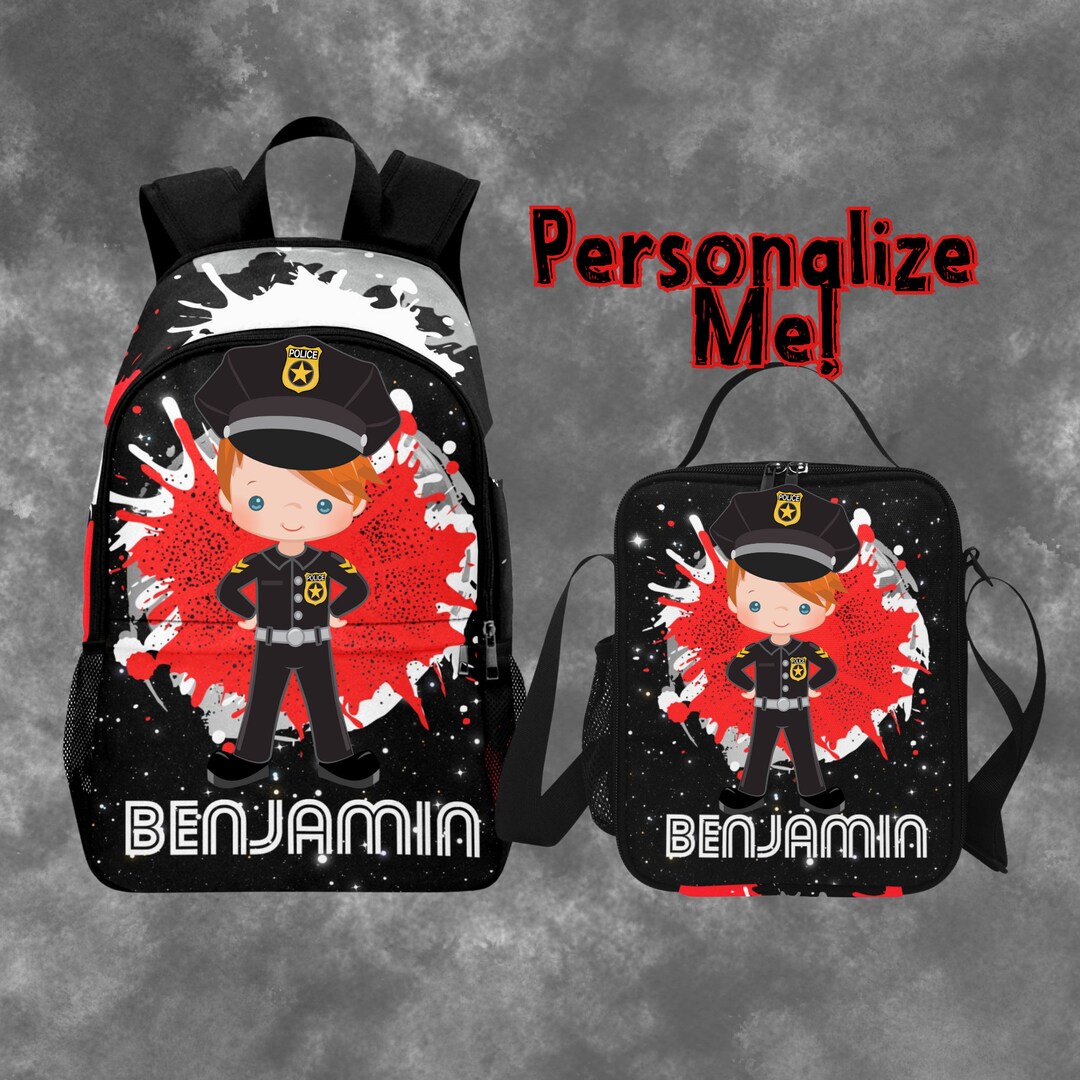 Toddler Backpack for Cop Kids, Personalized Police Offcier Backpack and ...