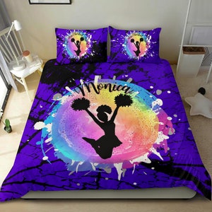 Personalized Cheerleader Bedding for Dancers, Customized Bed Cover for ...