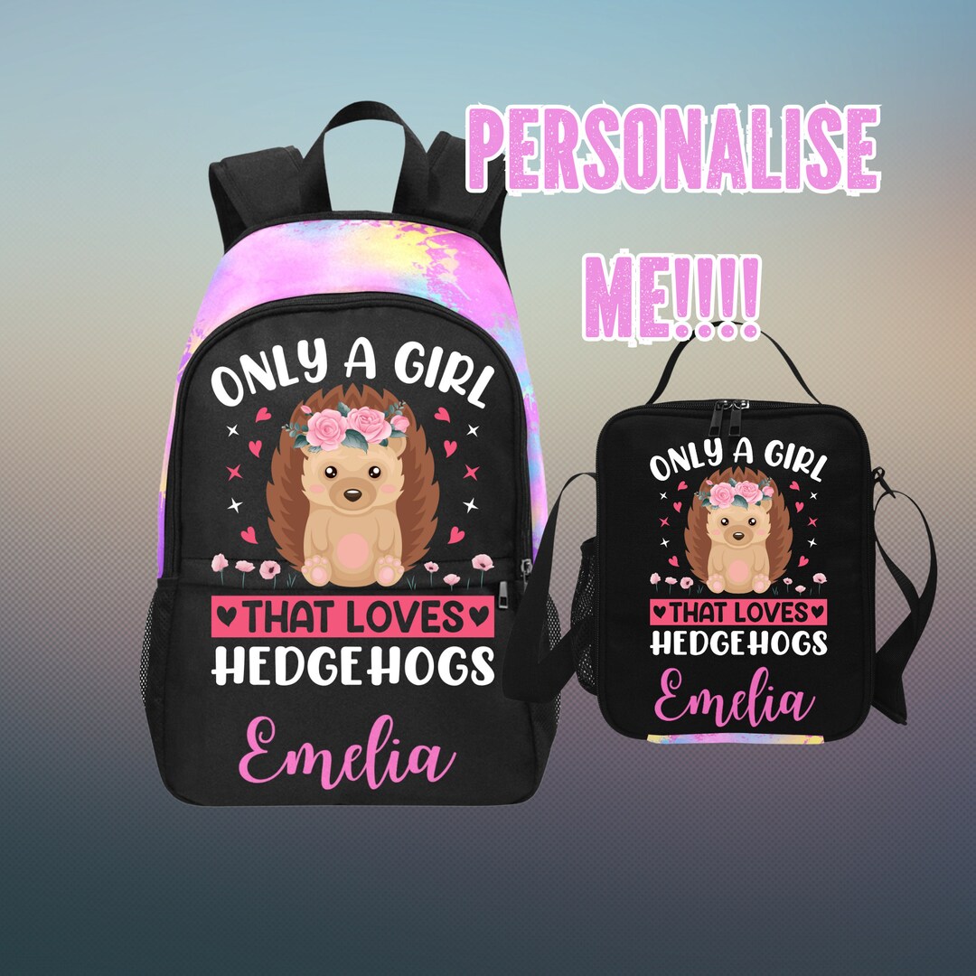 Only A Girl Who Loves Hedgehogs, Personalized Backpack for Girls ...