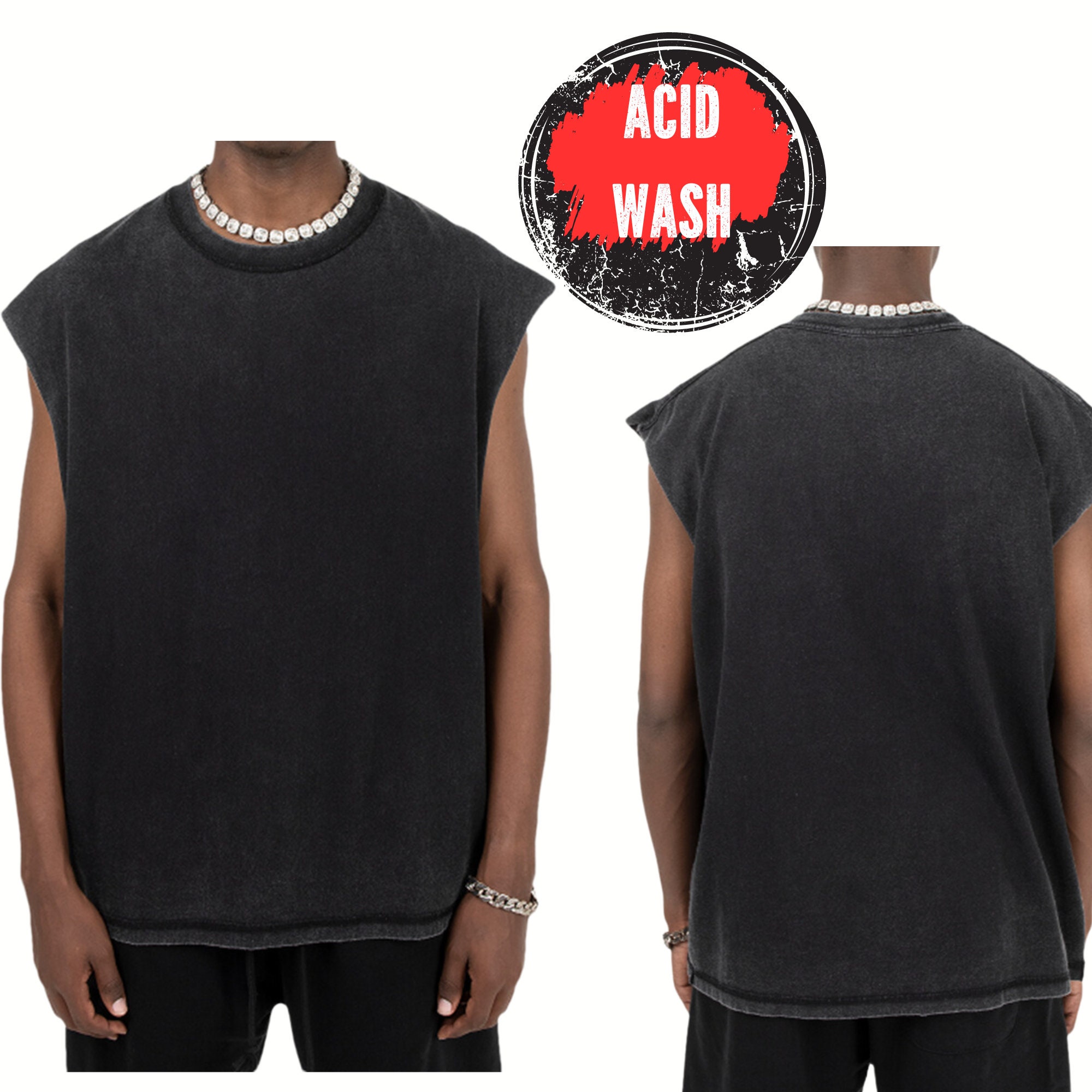 Oversized Feral Tank Top for Men, Distressed Men's Tank Top, Feral ...