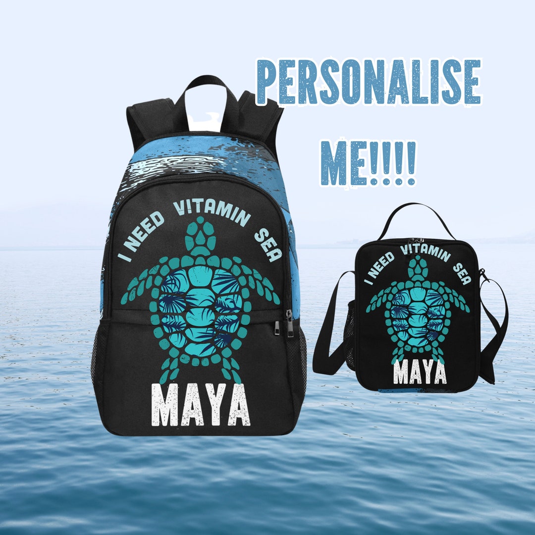 Funny Turtles Backpack for Boys or Girls, Personalized Turtle Bags for ...