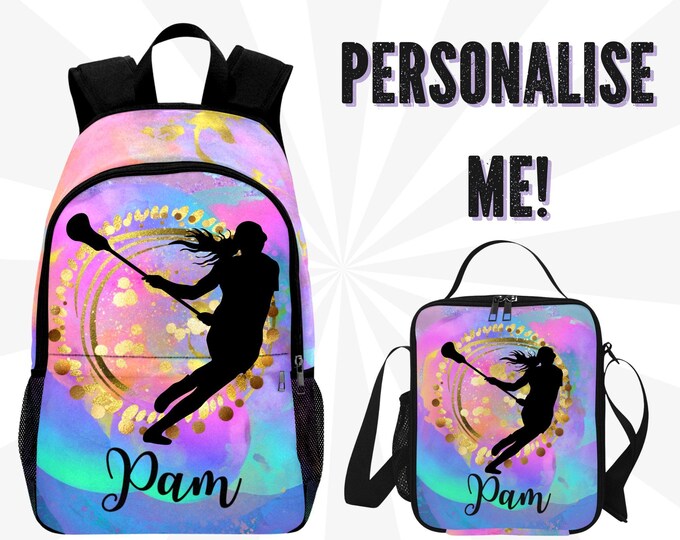 Personalized Lacrosse Backpack, Dual Stick Holder, Lacrosse Gear Bag ...