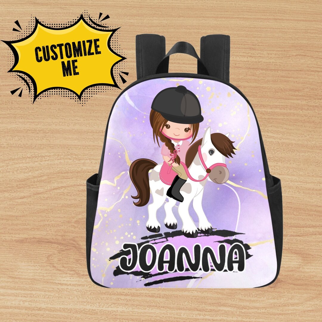 Customized Girls Horse Backpack With Name, Horse School Bag for ...