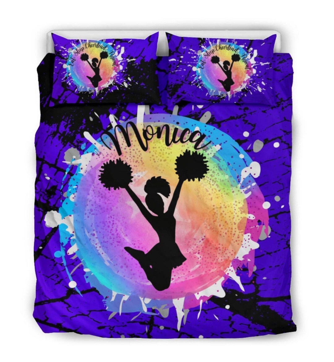 Personalized Cheerleader Bedding for Dancers, Customized Bed Cover for ...