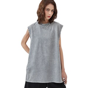 Oversized Men's Acid Wash Tank Tops, Distressed Tank Tops for Men ...