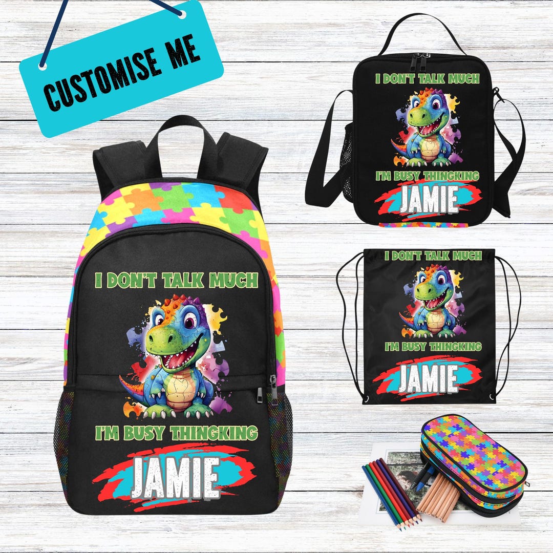 I Don't Talk Much Im Busy Thinking Backpack for Autistic Kids, Non ...