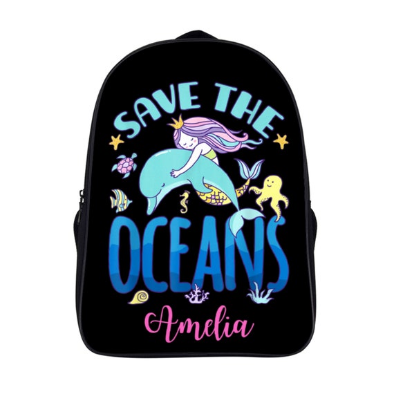 Customized Save the Oceans Backpack for School Personalized - Etsy UK