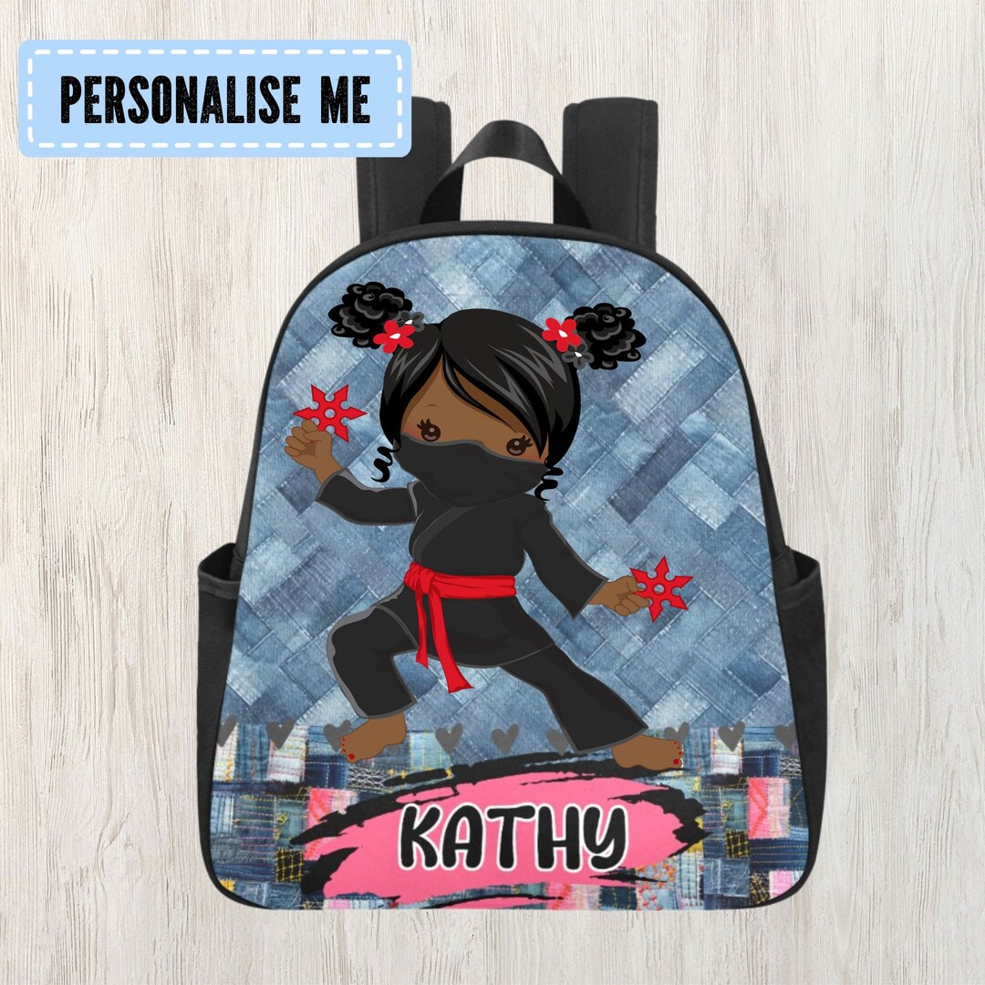 Custom Ninja Girls Backpack for Toddlers, Martial Arts Themed School ...