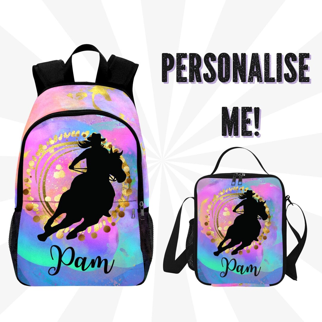 Personalized Barrel Racing Backpack for Girls - Custom Horse Backpack ...