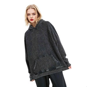 Oversized Hoodies in Stone Wash Style, Distressed Oversize Hoodie for ...