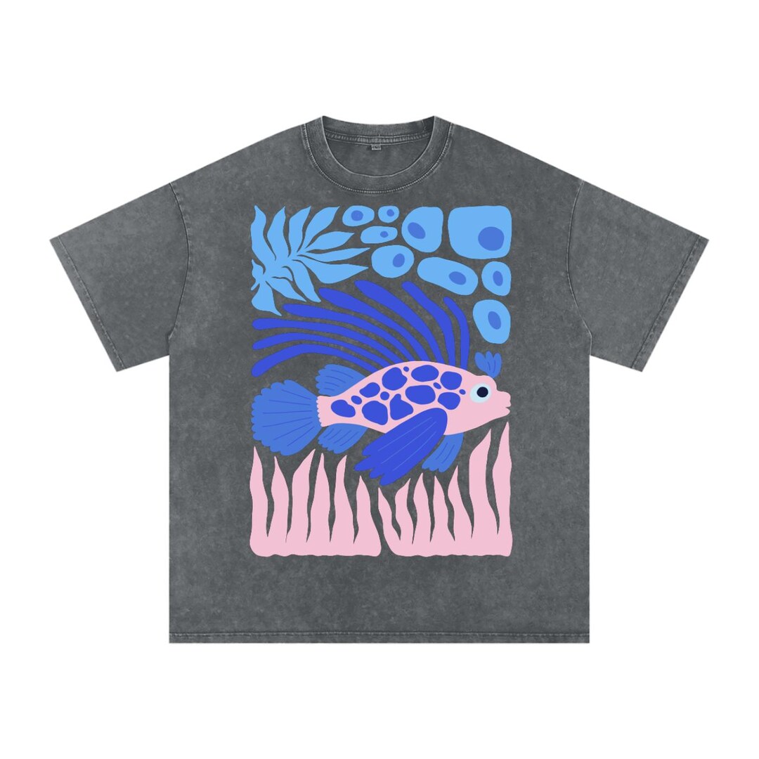 Fish Tshirts in Relaxed Fit, Baggy Shirt With Sea Animals On, Ocean ...