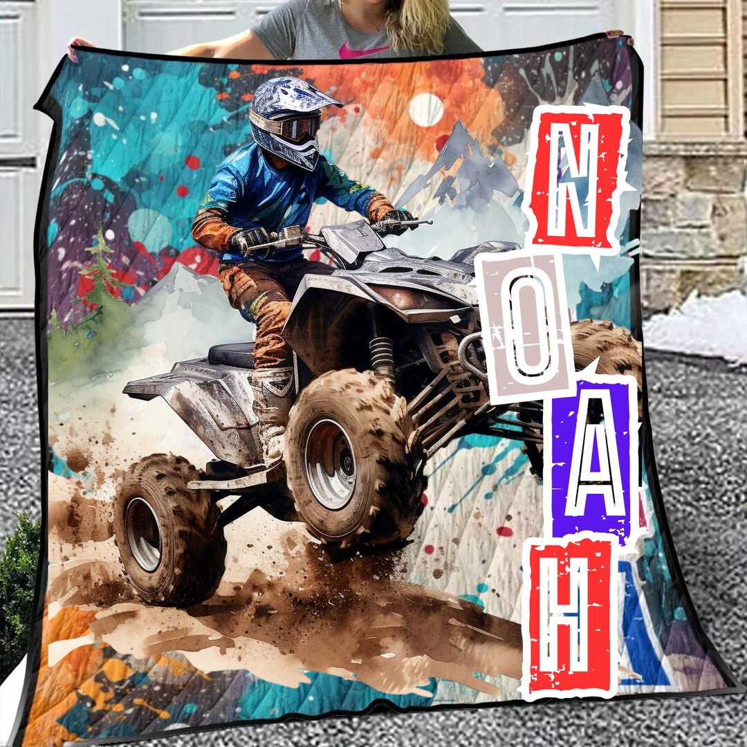 Custom ATV Quilt Sets for Kids, Custom ATV Quilts With Names On, Boys ...