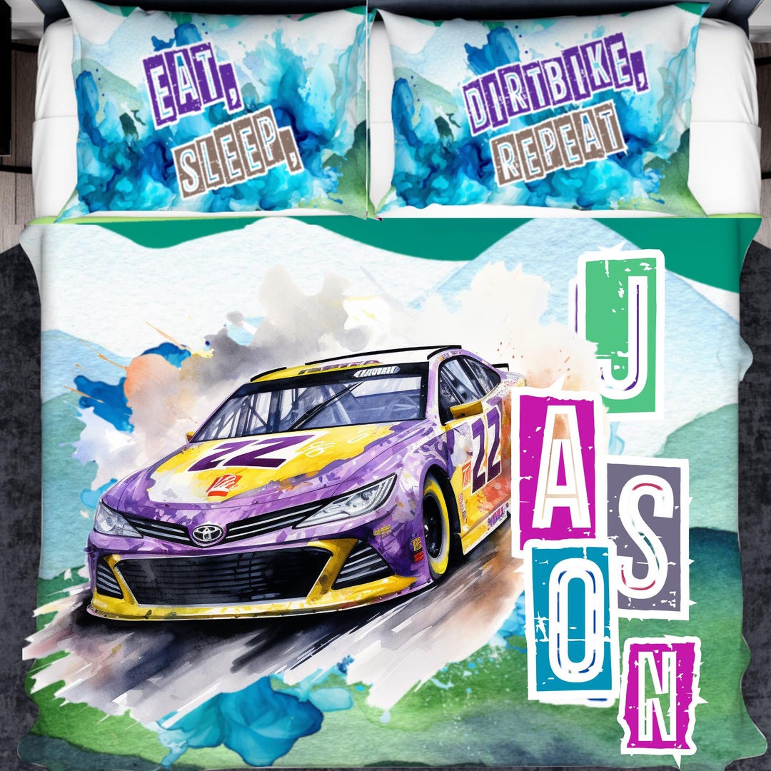 Customized Nascar Duvet Sets, Personalized Autocross Bedding, Custom ...