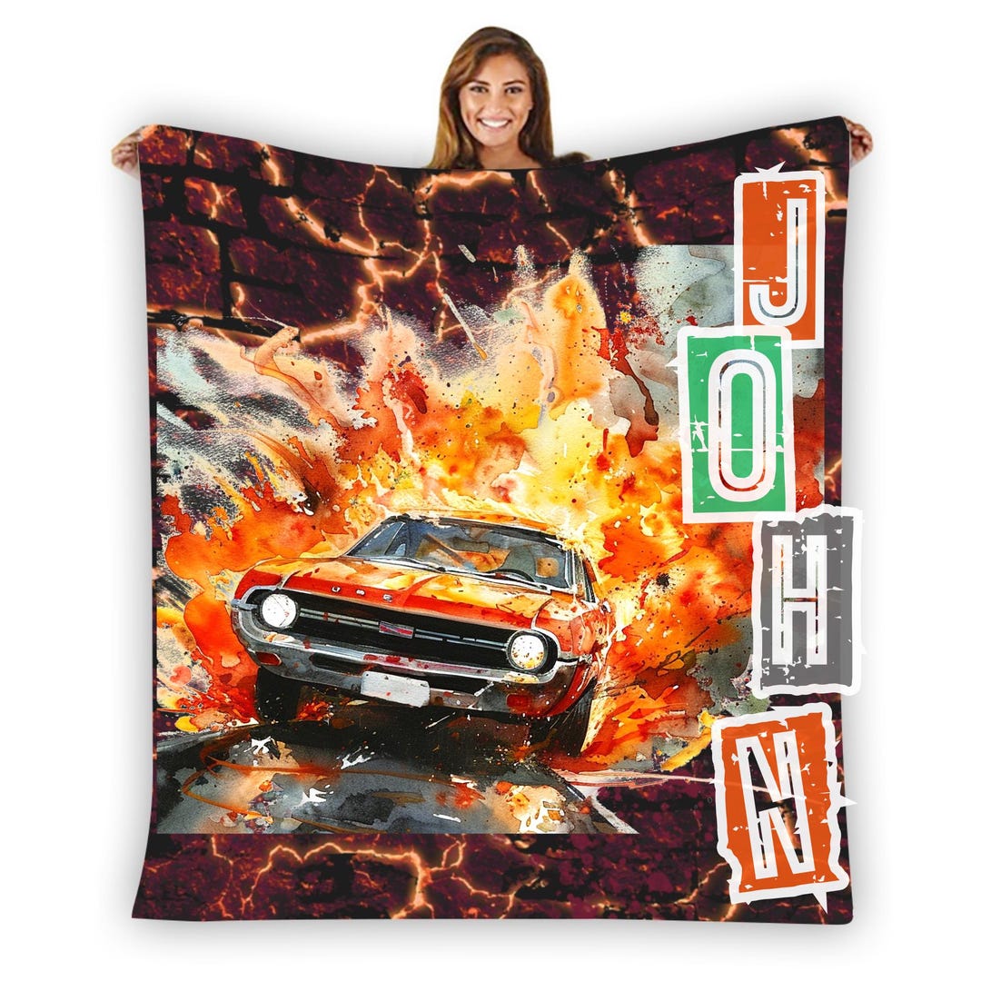 Custom Drag Racing Blankets for Boys, Personalized Motor Sports Gifts ...