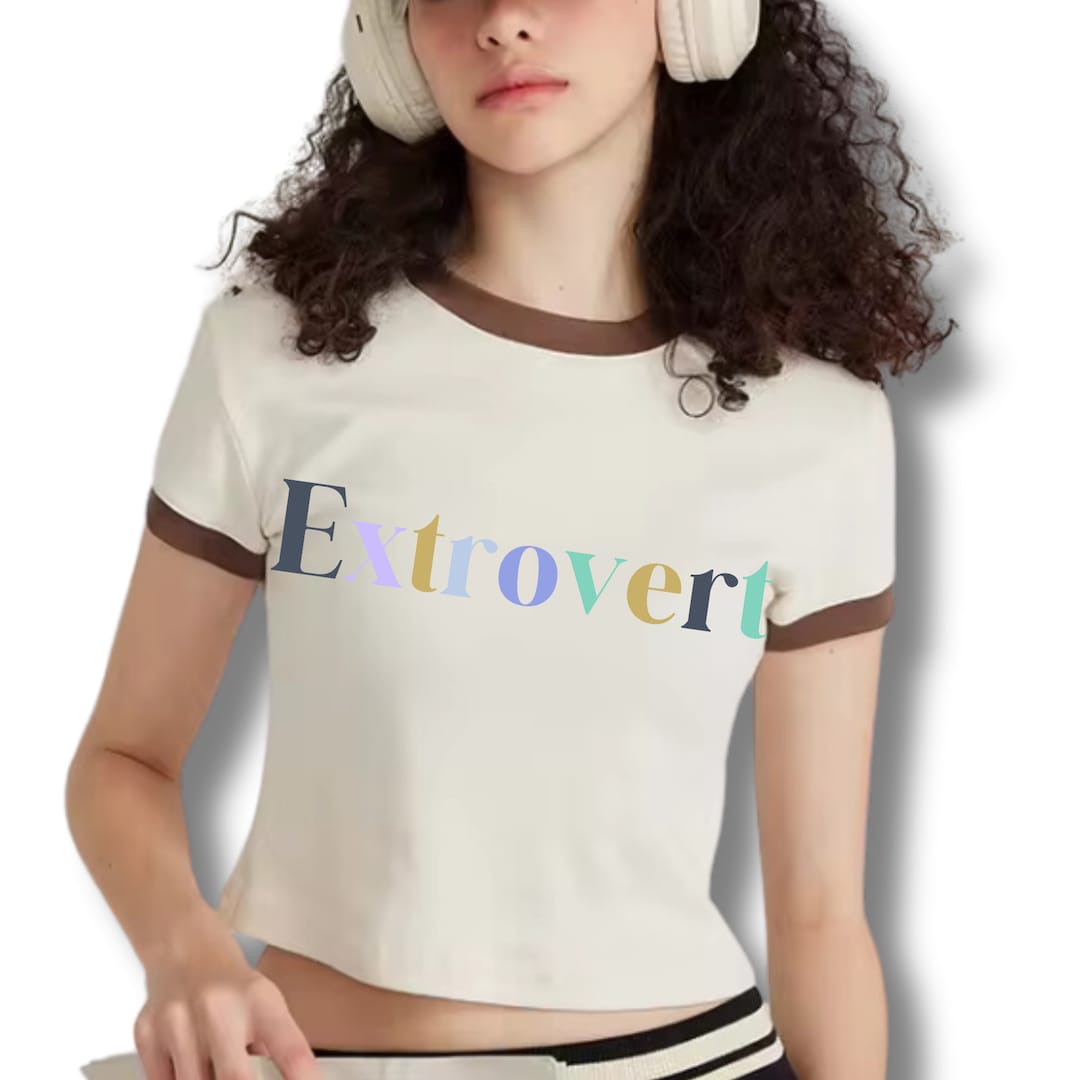 Retro Extrovert Cropped Shirt, Extrovert Tshirt, Extroverted T-shirt ...