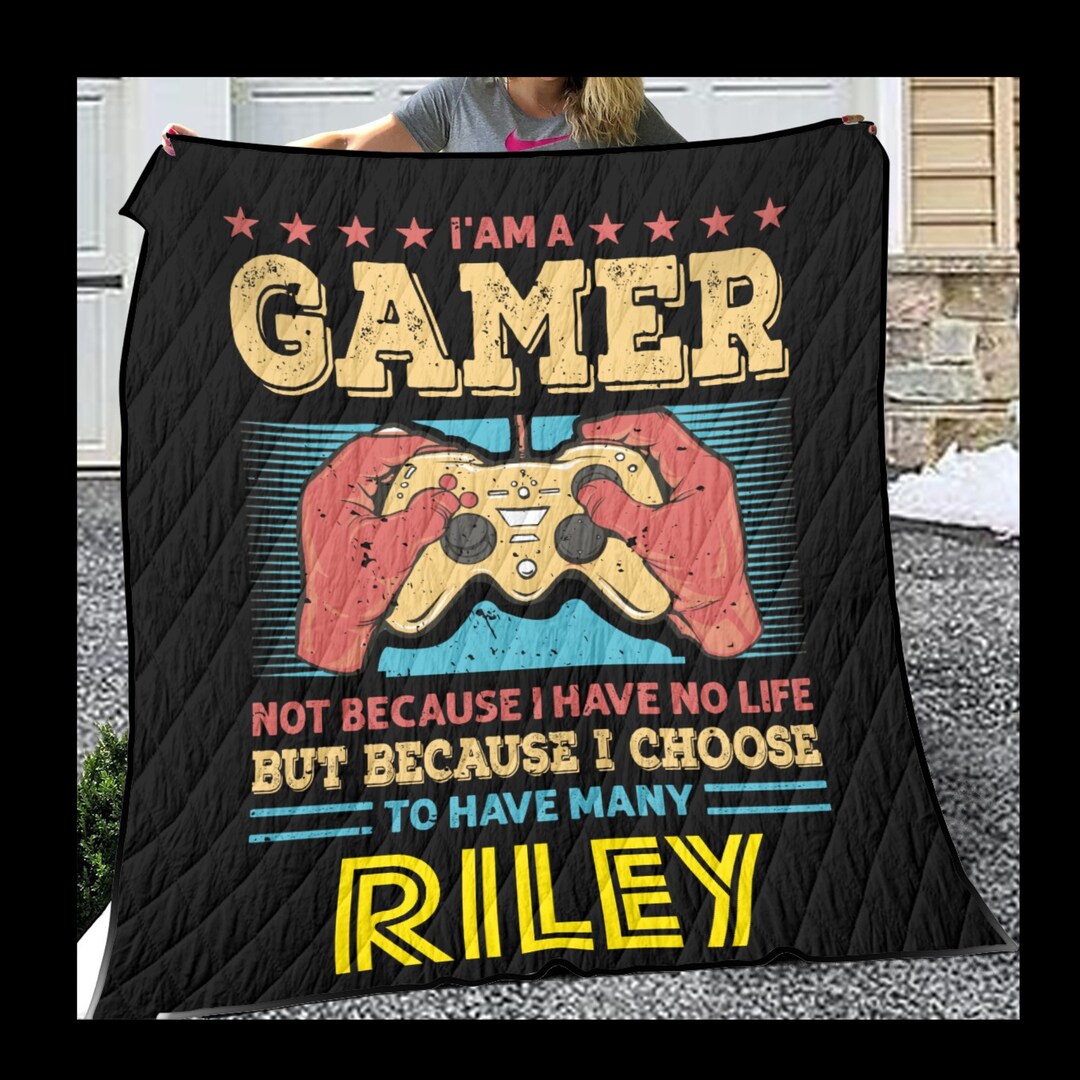 I'm A Gamer Quilt and Pillowcase Set With Name On, Customized Quilt Set ...