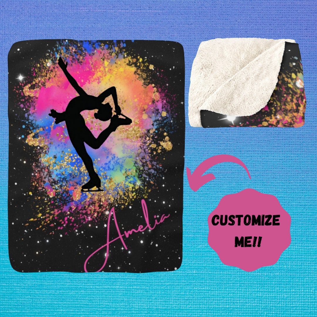 Ice Skating Girls Personalized Blanket Blanket for Skater Girls Gift ...