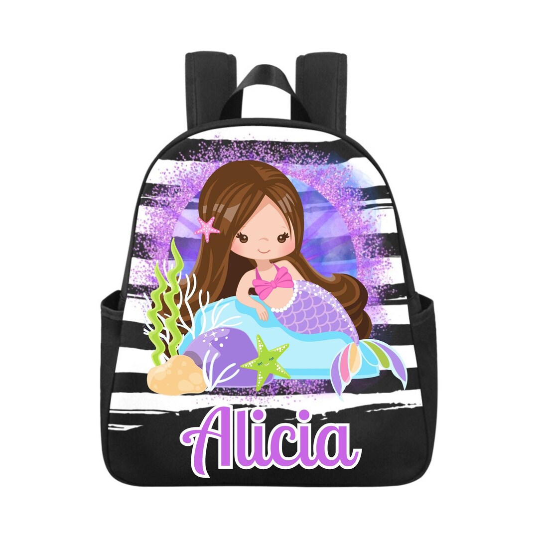 Girls Mermaid Backpack With Name, Personalized Mermaid Backpacks for ...