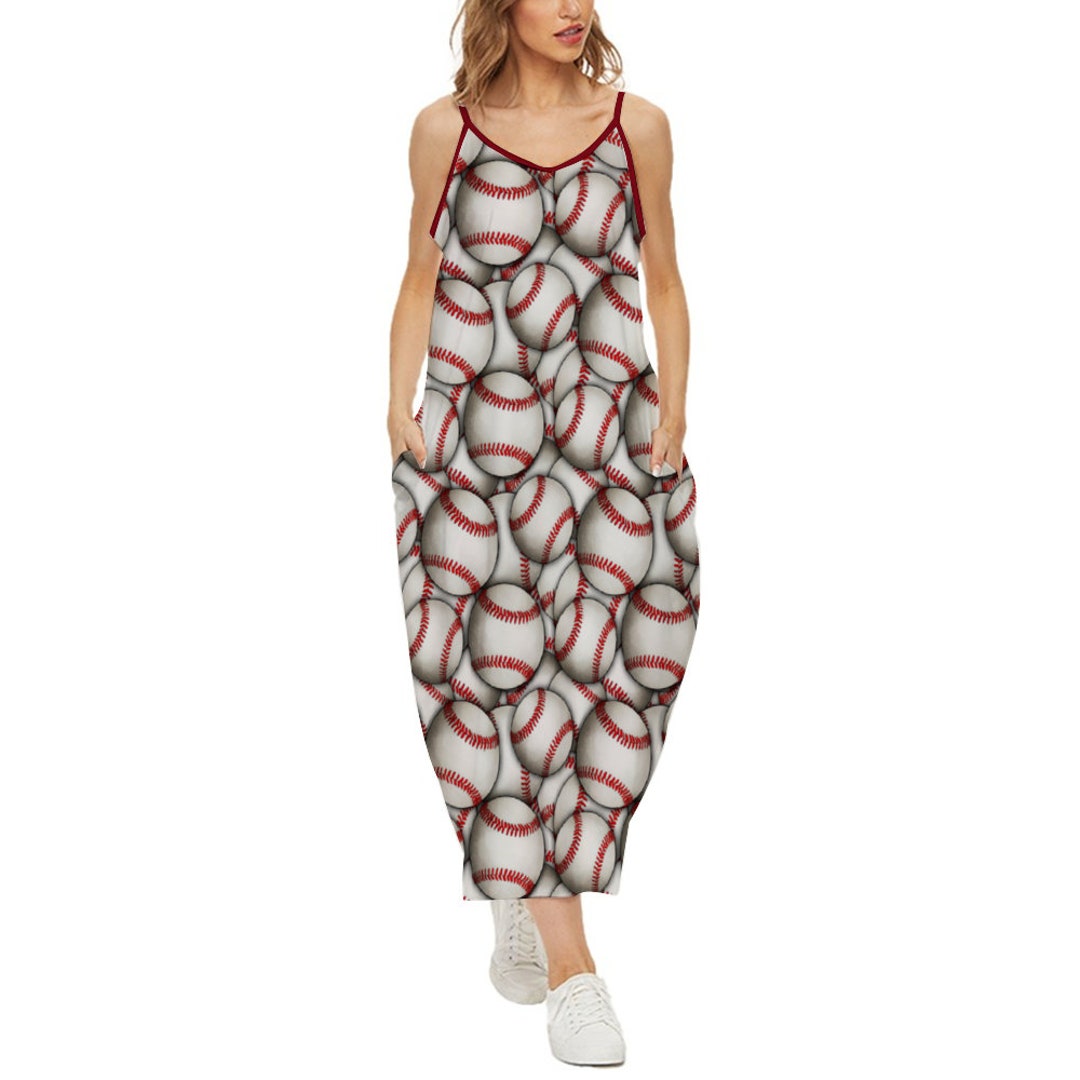 Baseball Maxi Dress for Women , Long Summer Dresses for Festivals With ...