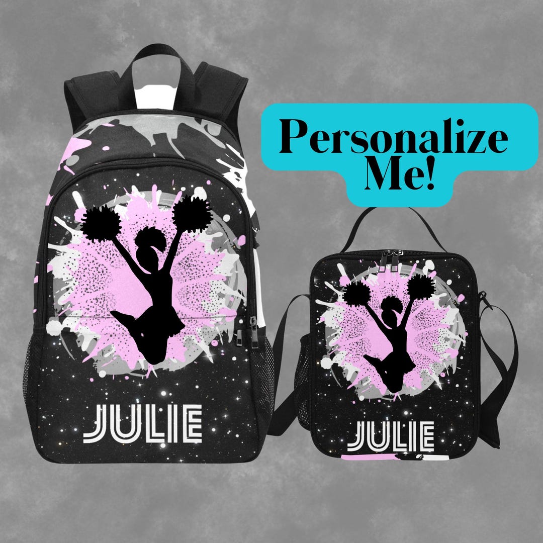 Customized Cheerleading Backpack and Matching Lunchbag, Personalized ...