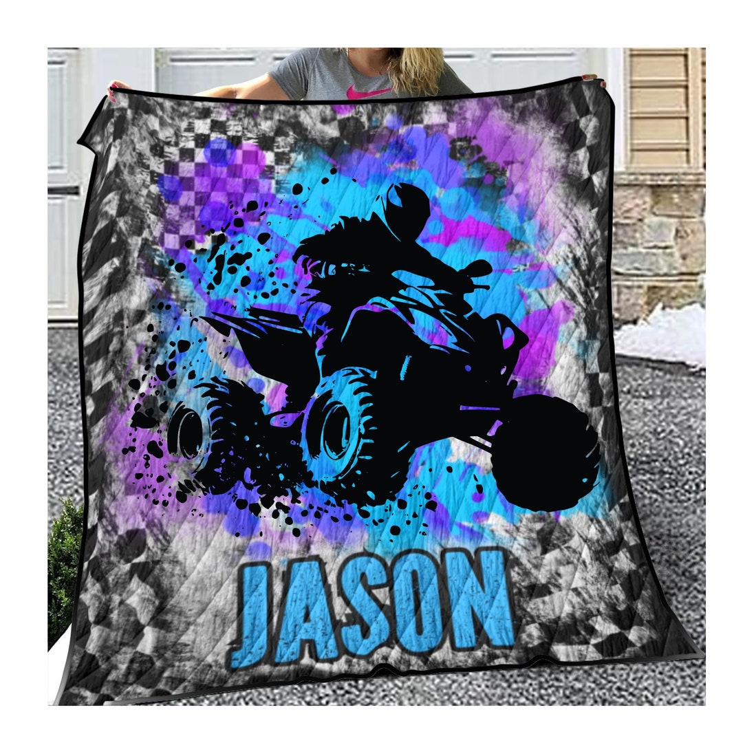 Custom Boys ATV Quilt Cover and Pillow Set, Personalised Quad Biker ...