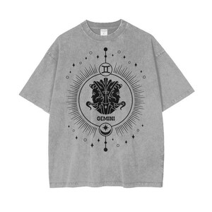 Unisex Gemini Zodiac Shirt Acid Wash Shirts With Gemini Star Signs, - Etsy