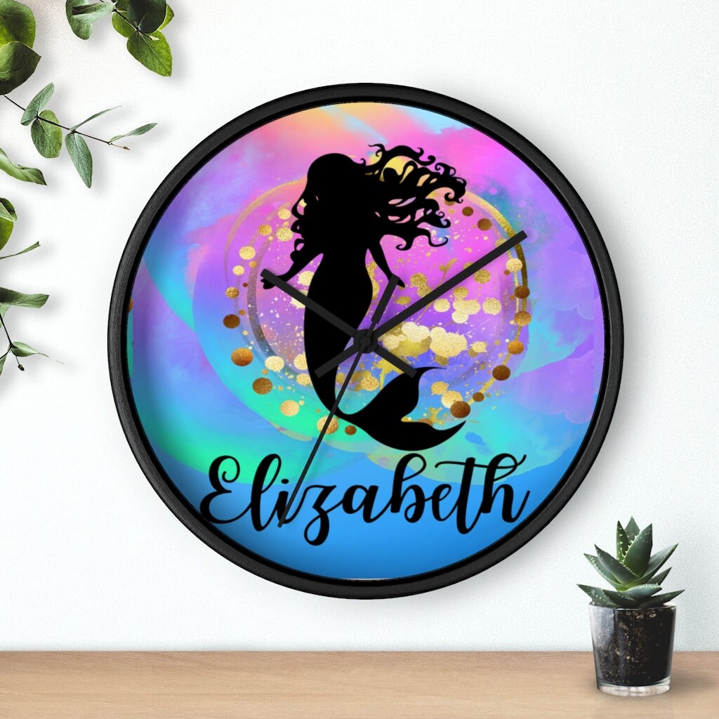 Personalized Wall Clock for Mermaid Lovers mermaid Clock for - Etsy