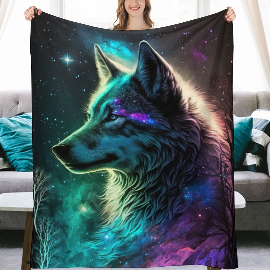 Custom Wolf Blanket With Name On, Personalized Blankets for Wolf Moms ...