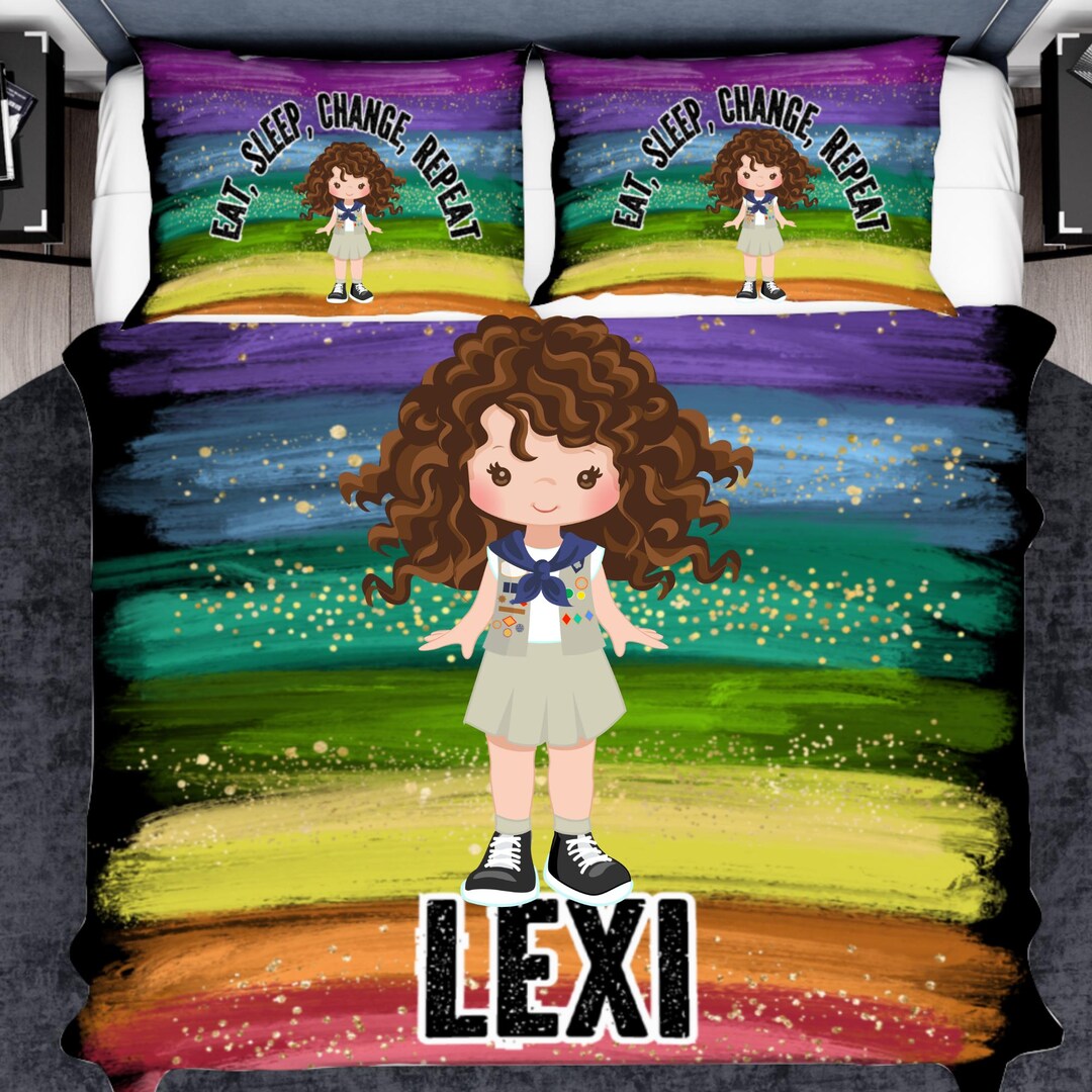 Personalized Scouts Girls Duvet Set, Custom Bedding for Scouts and ...