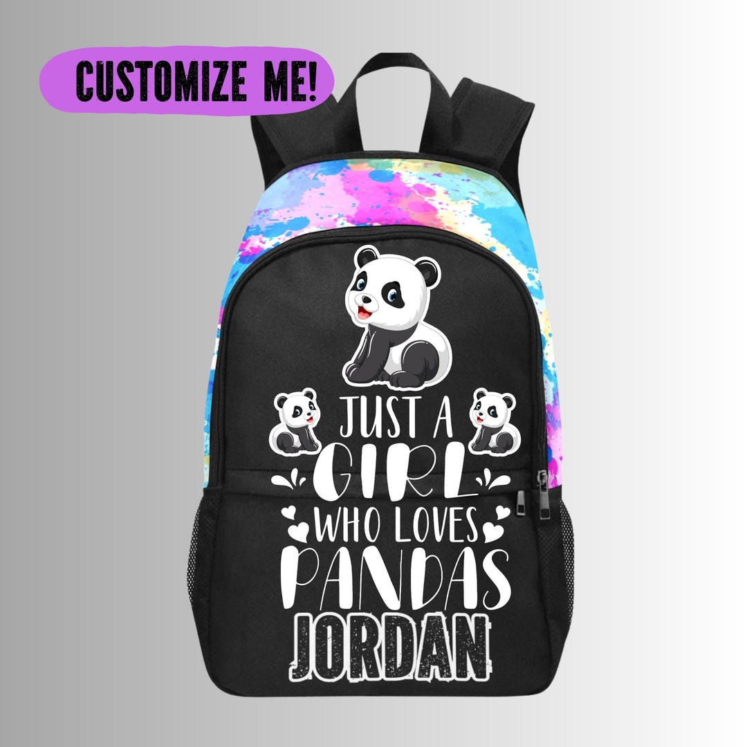 Just A Girl Who Loves Pandas Backpack - Kids Backpack With Panda Print ...