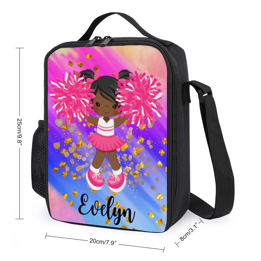 Black Girls Lunchbox With Cheerleaders Cheerleading Lunch | Etsy