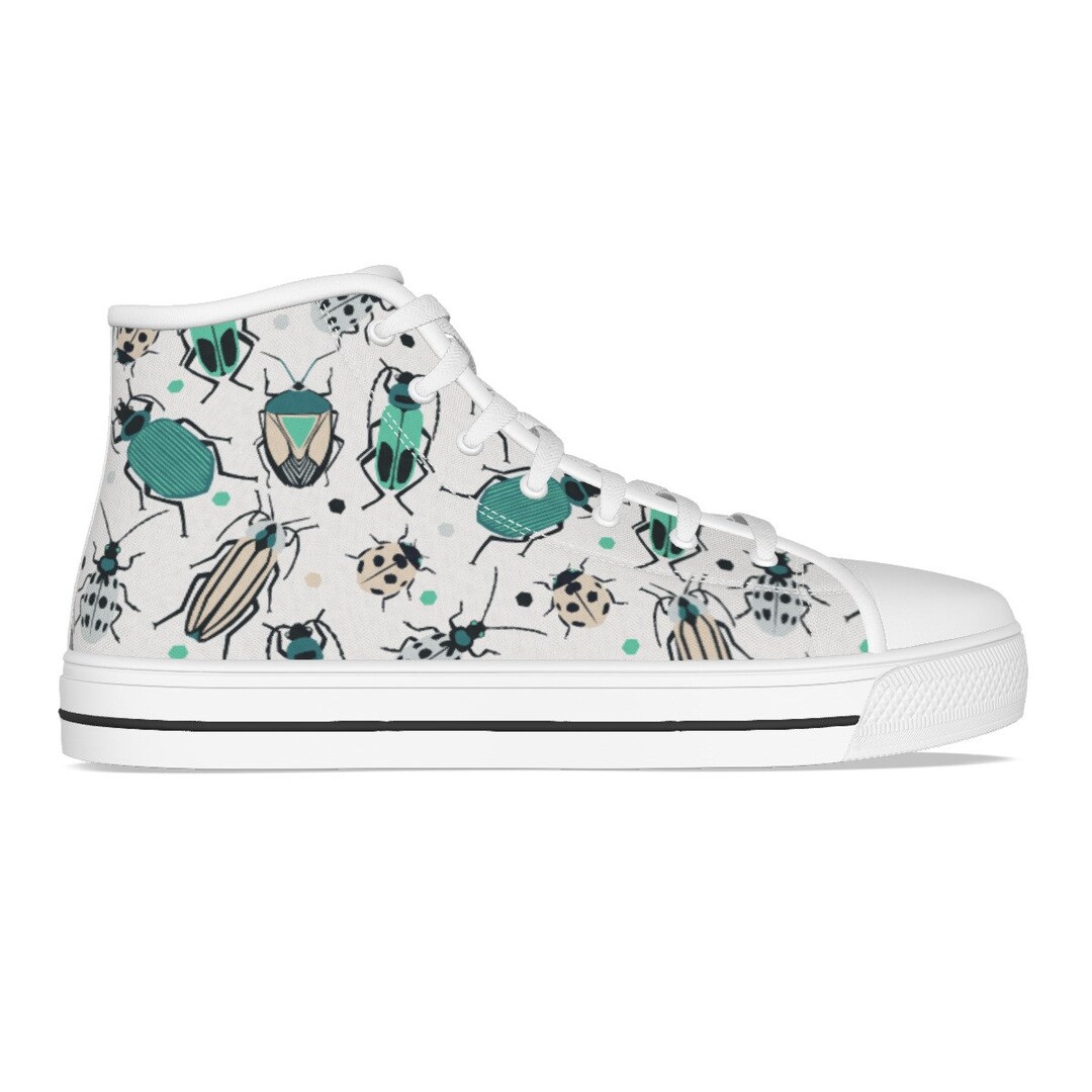 Kid's Bugs High Top Sneakers, High Top Shoes for Kids With Insect Print ...